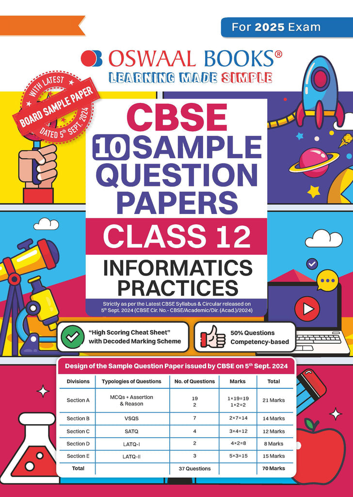 CBSE Sample Question Papers Class 12 Informatics Practices (For 2025 E – OneTouch Book
