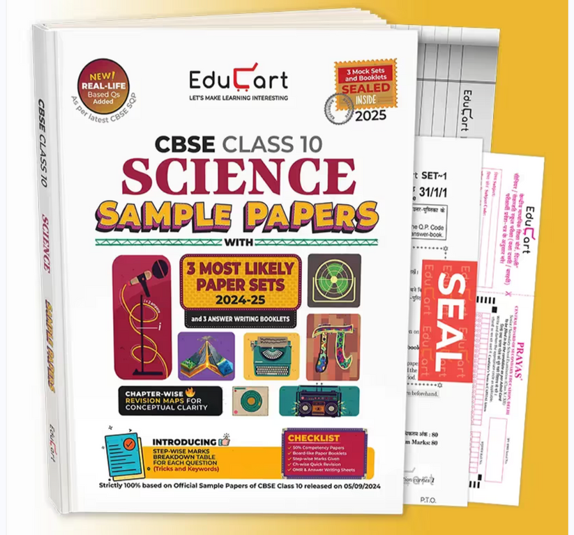 Educart CBSE Science Class 10 Sample Paper 2024-25 (With exclusive CBS ...