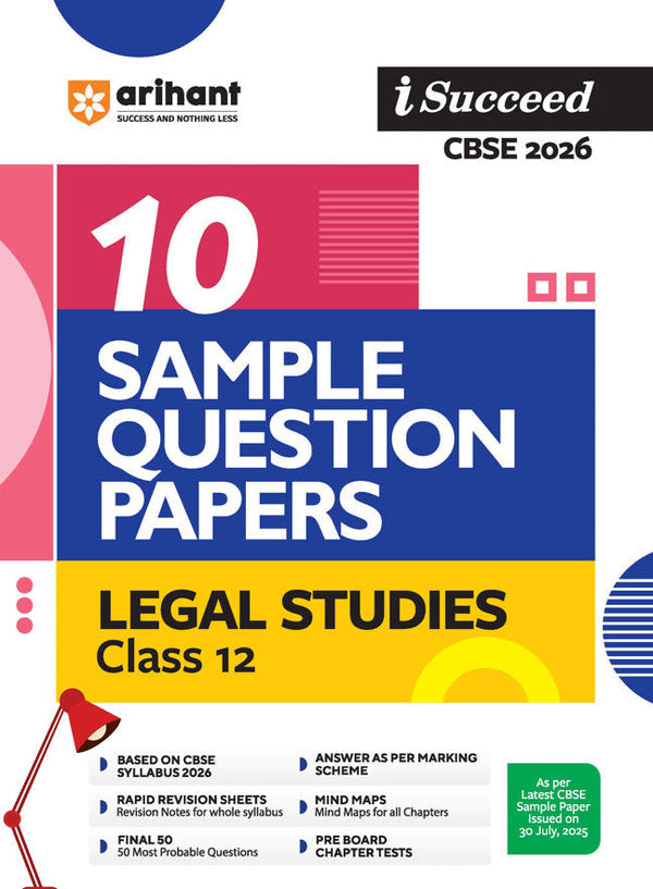 i-Succeed CBSE 2026 – Legal Studies Class 12 | 10 Sample Question Pape ...