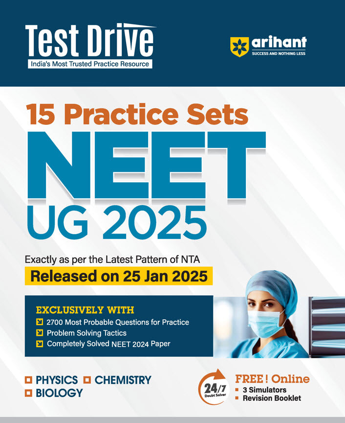 NEET UG 2025-26 Test Drive 15 Practice Sets | English Medium| Arihant ...
